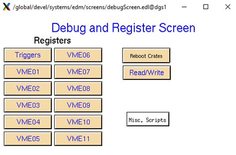 Debug Screens GammaSphere DAQ