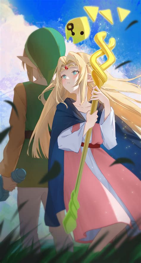 Link Princess Zelda And Tri The Legend Of Zelda And More Drawn By Aichry Danbooru