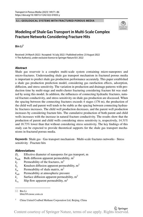 Modeling Of Shale Gas Transport In Multi Scale Complex Fracture Networks Considering Fracture Hits