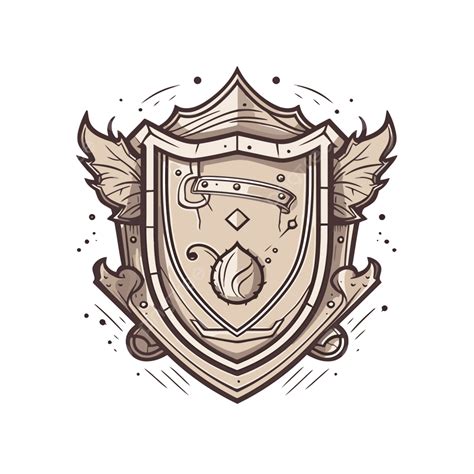 Shield Outline Vector Sticker Clipart Illustration Of A Shield With A Wreath Design Cartoon