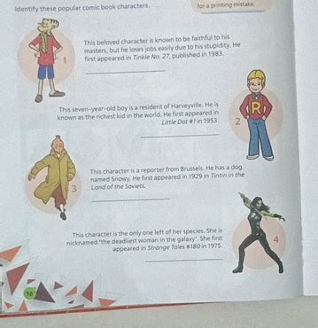 Identify These Popular Comic Book Characters StudyX
