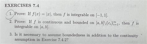 solved 1 prove if f x ∣x∣ then f is integrable on