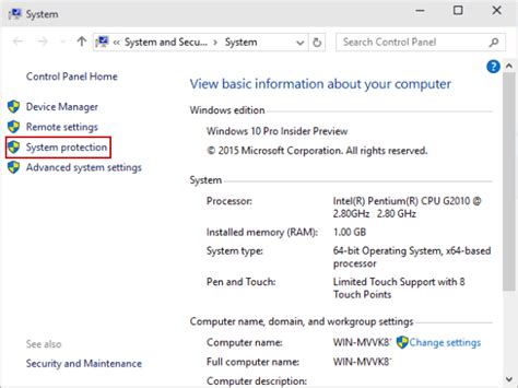 Turn On Or Off System Protection For Hard Disk In Windows 10