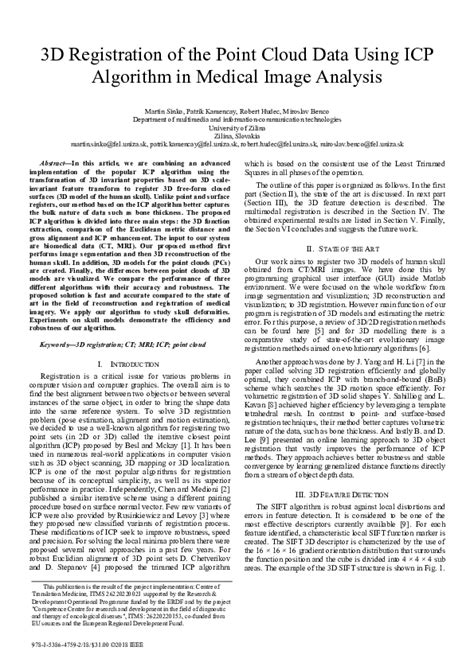 Pdf 3d Registration Of The Point Cloud Data Using Icp Algorithm In