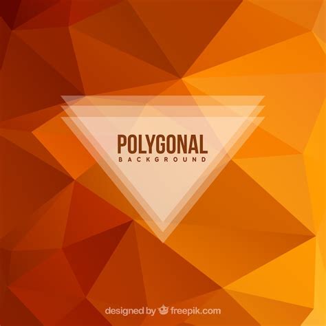 Free Vector Orange Polygonal Background With Triangles