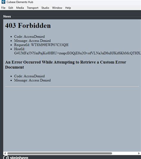 403 Forbidden Error Cubase 13 Trial 4 Cubase Steinberg Forums