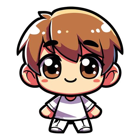 Cute Smiling Chibi Cartoon Style 48893332 Vector Art At Vecteezy