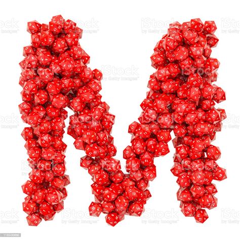 레드 20 면 주사위 흰색 배경에 고립 된 3d 렌더링에서 알파벳 문자 M 3차원 형태에 대한 스톡 사진 및 기타 이미지 3차원 형태 개념 개념과 주제 Istock