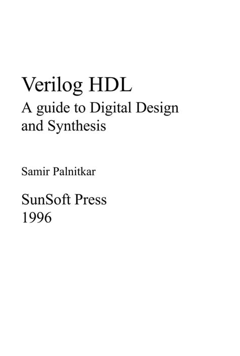 Verilog Hdl Samir Palnitkarpdf Verilog Hdl Samir Palnitkarpdf