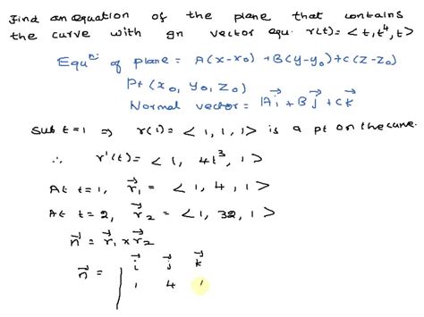 Solved Find An Equation Of The Plane That Contains The Curve With The