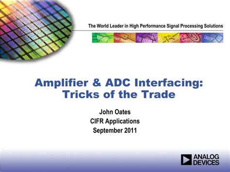 PPT Amplifier ADC Interfacing Tricks Of The Trade PowerPoint Presentation ID