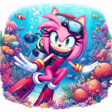 Sonic The Hedgehog Amy Amy Rose 2024 Mermaid Sonic Crossover