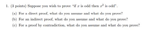 Solved Points Suppose You Wish To Prove If X Is Odd Chegg