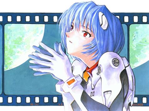 Ayanami Rei Blue Hair Bodysuit Neon Genesis Evangelion Red Eyes