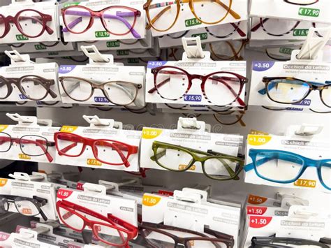Colorful Assortment Of Reading Glasses On Display In Store Editorial