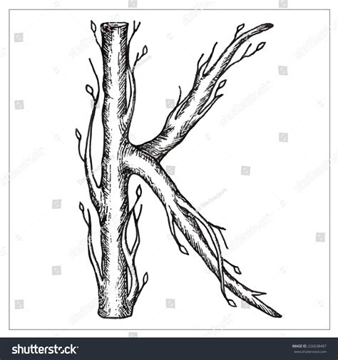 Hand Drawn Cursive Font Form Tree Stock Vector Royalty Free 226638487 Shutterstock