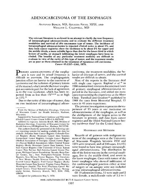 Pdf Adenocarcinoma Of The Esophagus Dokumentips