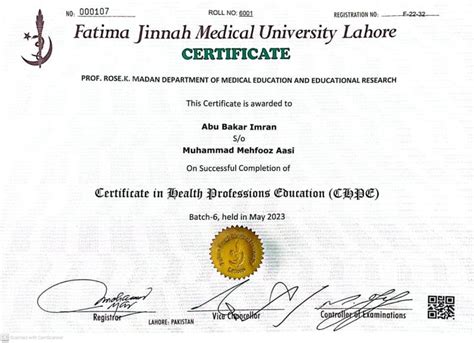 abubakar imran on linkedin get my certificate in health professional education done from fjmu