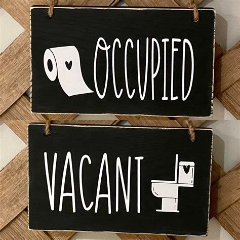 Occupied Sign For Bathroom Double Sided Vacancy Sign Bathroom Door