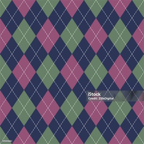 블루 핑크 그린의 아가일 패턴 디자인 선물 포장 양말 스웨터 점퍼 또는 기타 현대적인 봄 가을 겨울 패션 섬유 프린트를위한 전통적인 기하학적 스티치 아가일 어두운 배경 0