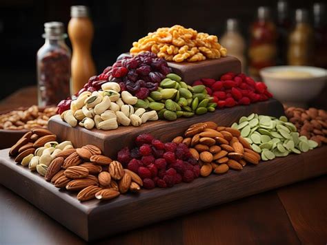 Premium Ai Image Assorted Nuts In A Plate Texture Generative Ai