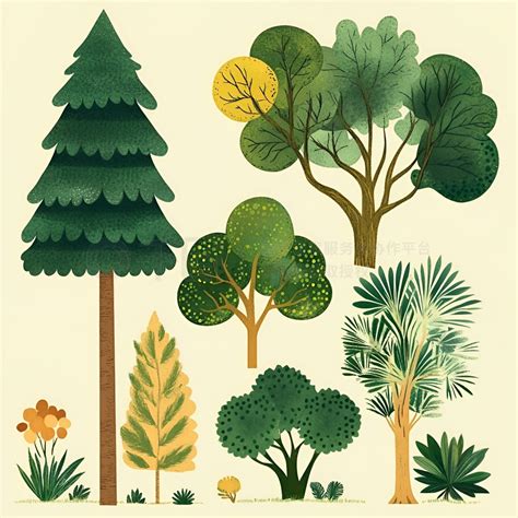 Treeai数字艺术 Tree卡通风清新自然树木植物插画 Ai平面元素免费下载 Png格式 4096像素 编号71589596 千图网