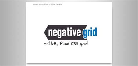 NegativeGrid Is A Lightweight Fluid CSS Grid Based On A Technique Of Negative Margins Negative