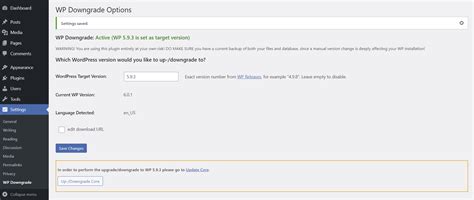 How To Downgrade Wordpress Website To A Previous Version