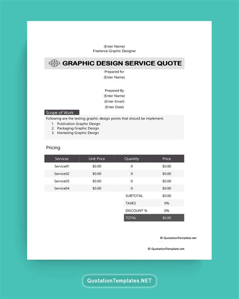 Quotation For Logo Design 9 Free Sample Graphic Design Quotation