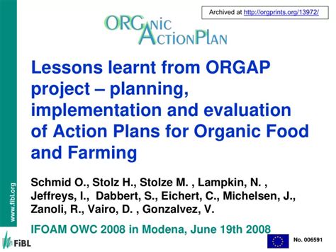 Ppt Lessons Learnt From Orgap Project Planning Implementation And