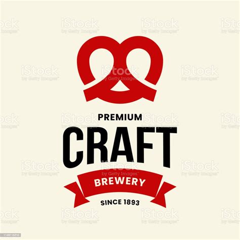 현대 공예 맥주 음료 벡터 로고 표시 바 술집 상점 양조장 또는 양조장은 밝은 배경에 고립 프레첼에 대한 스톡 벡터 아트 및 기타 이미지 Istock