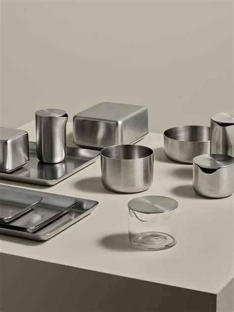 Blomus Basic Glass Condiment Server Brushed Stainless Steel Steel
