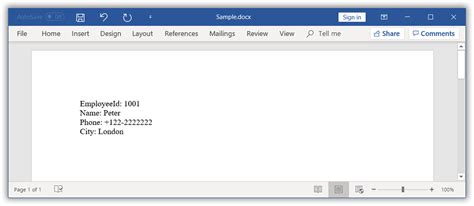 Simple Mail Merge In C DocIO Syncfusion