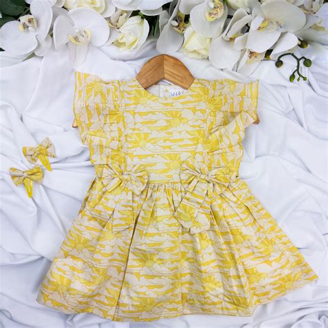 Yellow Floral Dress Shaukat Fabrics