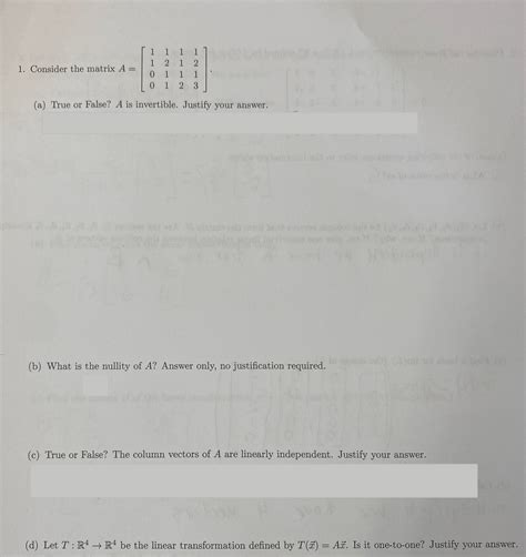 Solved 1 Consider The Matrix A 1100121111121213 A Chegg Com