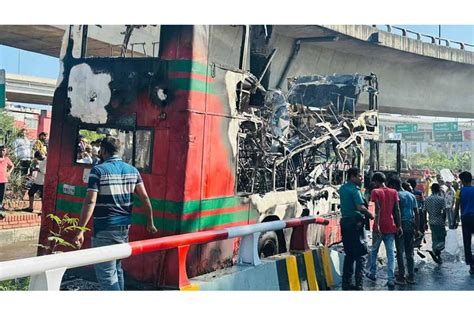 Brtc Bus Catches Fire In Dhakas Kuril Due To ‘battery Short Circuit The Financial Express