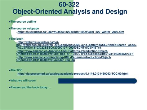 Ppt 60 322 Object Oriented Analysis And Design Powerpoint