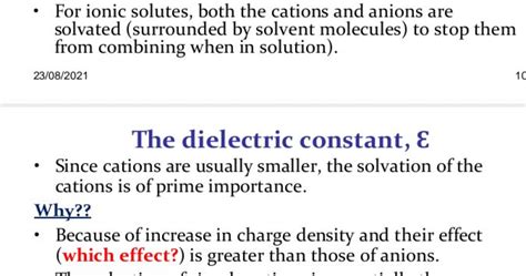 For Ionic Solutes Both The Cations And Anions Are Solvated Surrounded