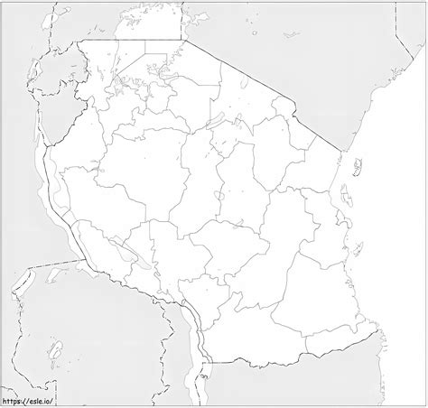 Tanzania Map Coloring Page