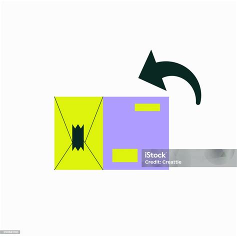 패키지 반환 물류 및 배송을 상징하는 반환 화살표가 있는 상자 흰색 배경에 고립된 평면 벡터 일러스트 레이 션 개념에 대한 스톡 벡터 아트 및 기타 이미지 Istock