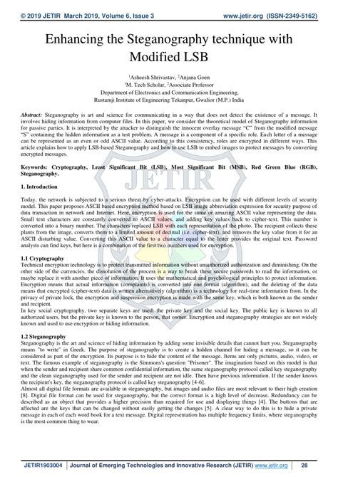 Pdf Enhancing The Steganography Technique With Modified Lsb