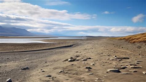 Native American Inspired Landscape Waterline Stockphoto Stock
