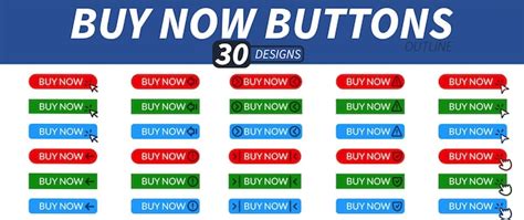 Premium Vector Complete Set Of Buy Now Buttons With Hand Pointer Arrow Pointer And Other