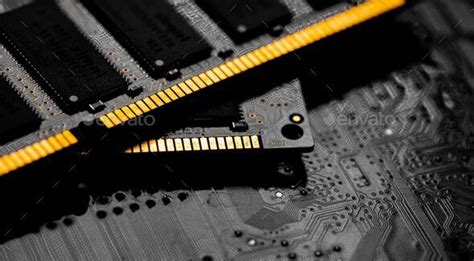 Macro Close Up Of Computer RAM Chip And Motherboard Stock Photo By Wirestock
