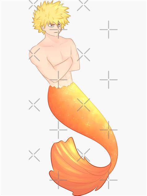 Mermaid Bakugo From Bnha Sticker By Pbanjelly Redbubble