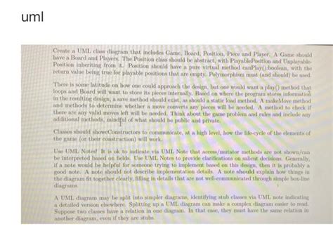Solved Uml Create A Uml Class Diagram That Includes Game