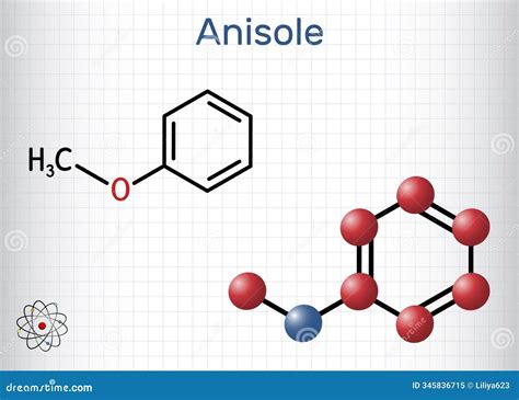 Anisole Methoxybenzene Methyl Phenyl Ether Molecule Sheet Of Paper In A Cage Vector Stock