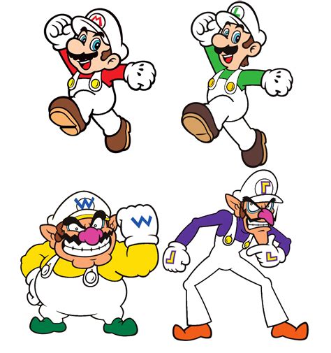 Fire Wario And Fire Waluigi