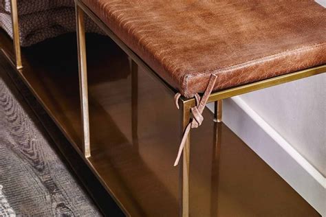 Mahi Iron And Leather Bench Nkuku