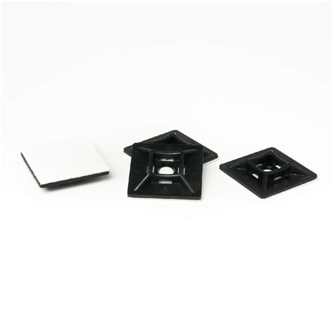 Cable Tie Mounting Bases Black 28 X 28mm Pack Of 100 Dtr